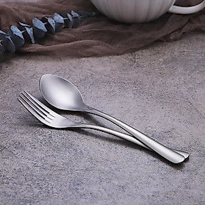 Zerophilo Titanium Cutlery Set, Lightweight Flatware, Modern Design, Dishwasher Safe, Service for 1 (2)