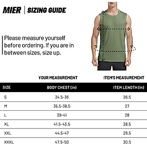 MIER Men's Lightweight UPF 50+ Sleeveless Bodybuilding Tank Tops Breathable Fishing Hiking Shirts UV-Proof Ultralight Workout Muscle Tee Olive XL