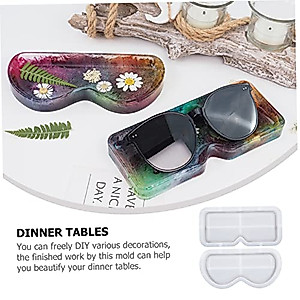 ADOCARN 2pcs Resin Glasses Holder Molds for Resin Silicone Coaster Mold Silicone Square Mold Eyeglasses Holder Making Mold Jewelry Storage Tray Molds Resin Silicone Mold Glasses Tray Molds