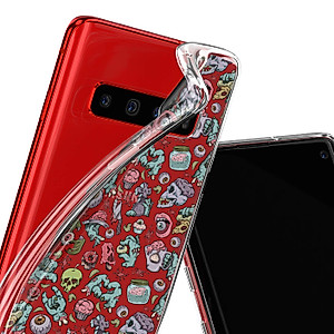 Slim TPU Phone Case Compatible with Samsung Galaxy A72 A71 5G A70 A51 A32 A21 A11 A12 A01 Zombie Hands Clear Halloween Protective Cover Soft Cool Silicone Durable Horror Flexible, Pattern