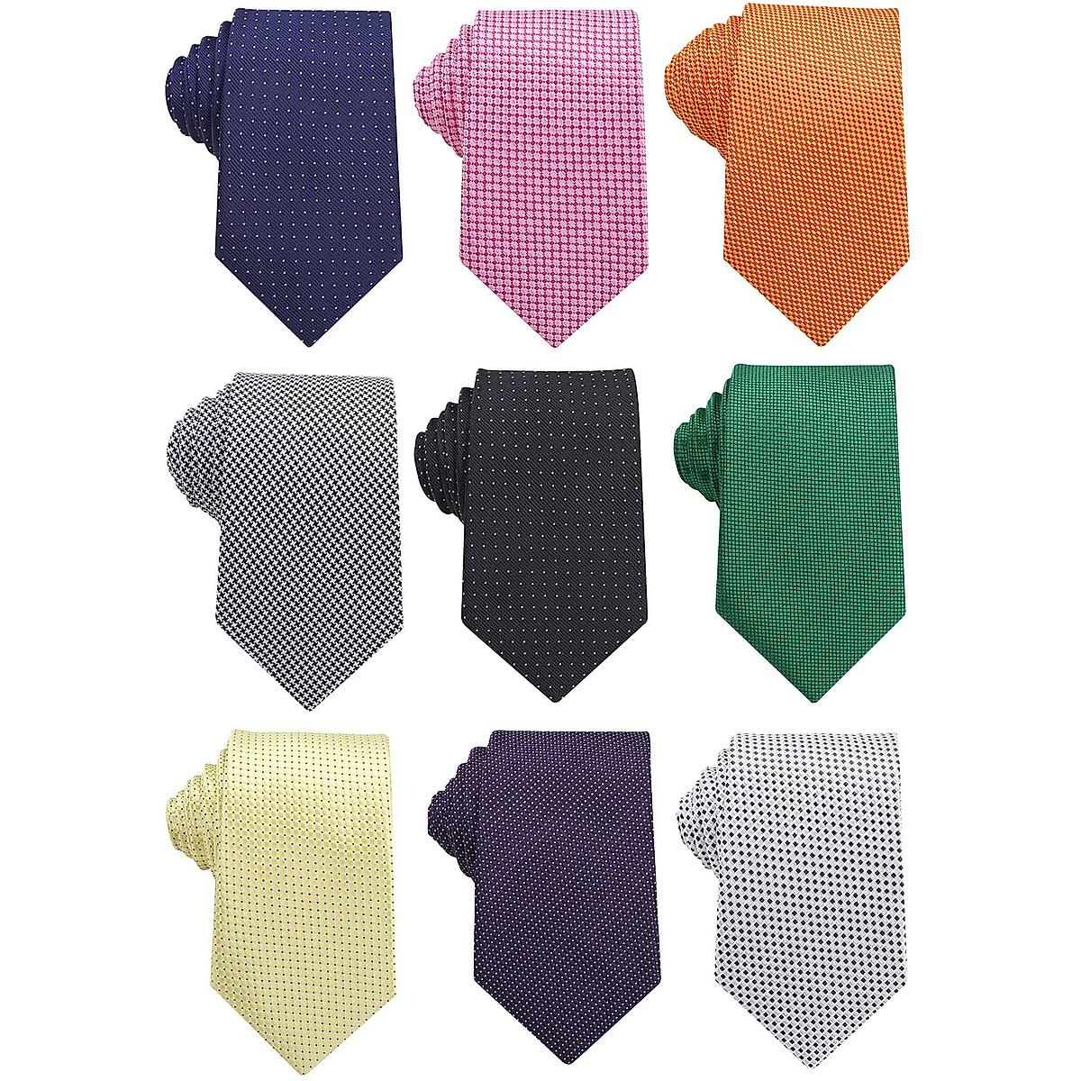 YanLen Lot 9 PCS Classic Men's Tie Necktie Woven JACQUARD Neck Ties