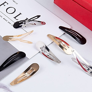 60 Pcs Snap Hair Clips with Storage Box, 2 Inch No Slip Metal Hair Clips Barrettes for Styling, Hair Pins Accessories for Toddlers, Girls, Kids, Teens, Women(Gold, Silver, Black)