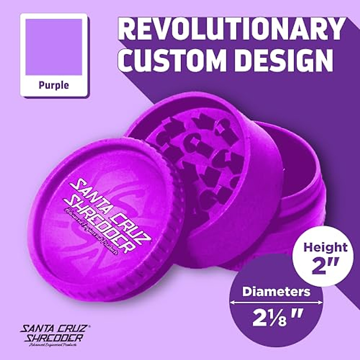 Santa Cruz Shredder Herb and Spice Grinder Made in USA (Purple)