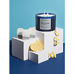 Black Tea Candles | Lemon Tea Candles Scented | Luxury Soy & Beeswax Candles for Home | 16 oz. Large Jar 3 Wick Candle | Scented Tea Candles | Cool Candles For Women | Summer Scented Candle