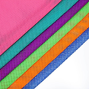 Frienda 6 Pieces Mesh Stuff Sack, 12 x 18 Inch Durable Nylon Mesh Drawstring Laundry Bag for Rinsing Beach Toys, Seashell Collecting, Mesh Bags and Travel (Multicolor)