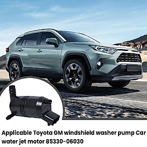 AUCELI Windshield Washer Pump, Car Front Windshield Washer Fluid Pump with Grommet, Auto Water Jet Motor, Compatible with Many Vehicle Models, Replaces OEM 85330-06030 85315-02030