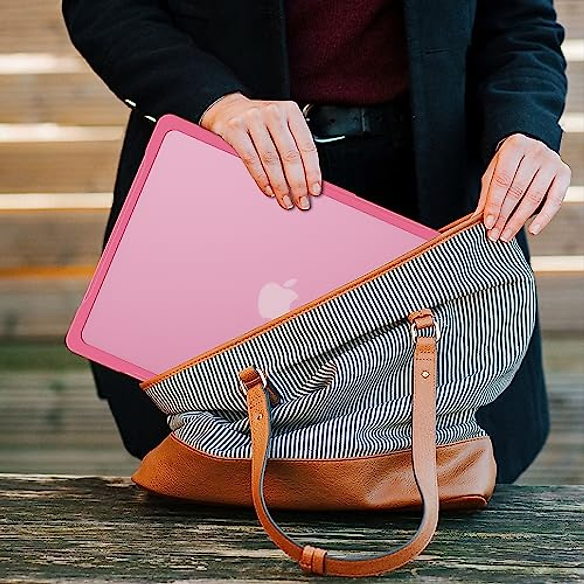 CAMPLALA Shockproof Case for M3 M2 MacBook Air 15 Inch Model A3114 A2941, Shockproof Hard Shell Case Stand & Keyboard Cover & Screen Protector & OTG Adapter & Webcam Cover, Rose