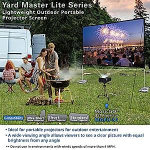 Elite Screens Yard Master Lite, 125-inch Outdoor Projector Screen 16:9 Double Sided Wrinkle-Free Foldable Portable Indoor Movie Projection Screen, | US Based Company 2-Year Warranty,OMS125HLITE