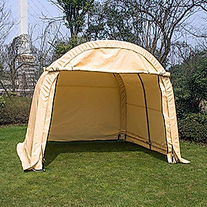 Walnest Large Heavy Duty Carport Car Canopy Portable Garage Car Canopy Boat Shelter Tent for Party, Wedding, Garden Storage Beige, Round Top Style Portable 10 x 10 x 8 ft