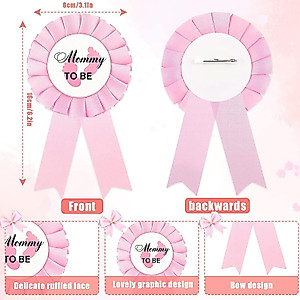 3 Packs Baby Shower Decorations Mommy to Be Sash, Daddy and Mommy To Be Badge Pin Button for Baby Shower Celebration Gender Reveals Party Favor New Dad Mom Gifts (Pink)