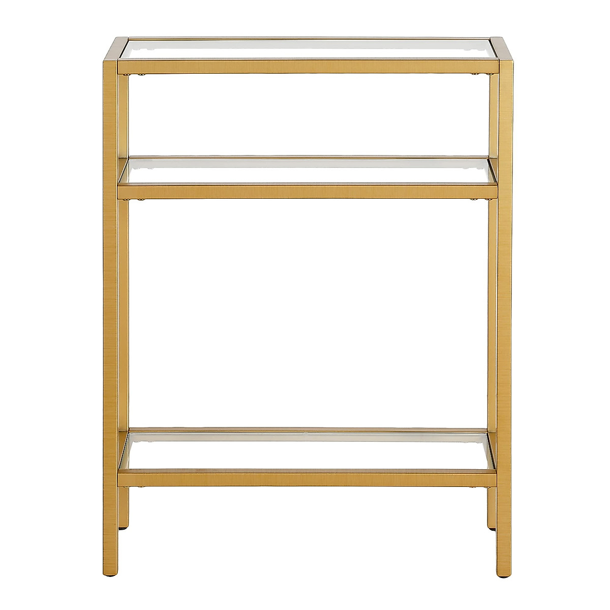 Henn&Hart 22" Wide Rectangular Console Table in Brass, Entryway Table, Accent Table for Living Room, Hallway