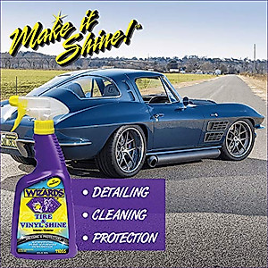 Wizards Tire & Vinyl Shine Showroom Shine for Tires and Interior Car Detailing
