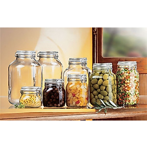 Bormioli Rocco Fido Square Jar with Clear Lid, 17-1/2-Ounce, Set of 2