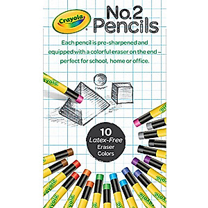Crayola Number 2 Pencils, Back To School Supplies, 12ct Wooden Pencils