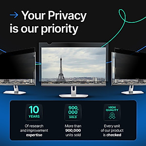 VINTEZ 28 Inch 16:9 Computer Privacy Screen Filter for Widescreen Monitor and Laptop - Anti-Glare - Anti-Scratch Protector Film - Data Confidentiality Shield [1 Pack]