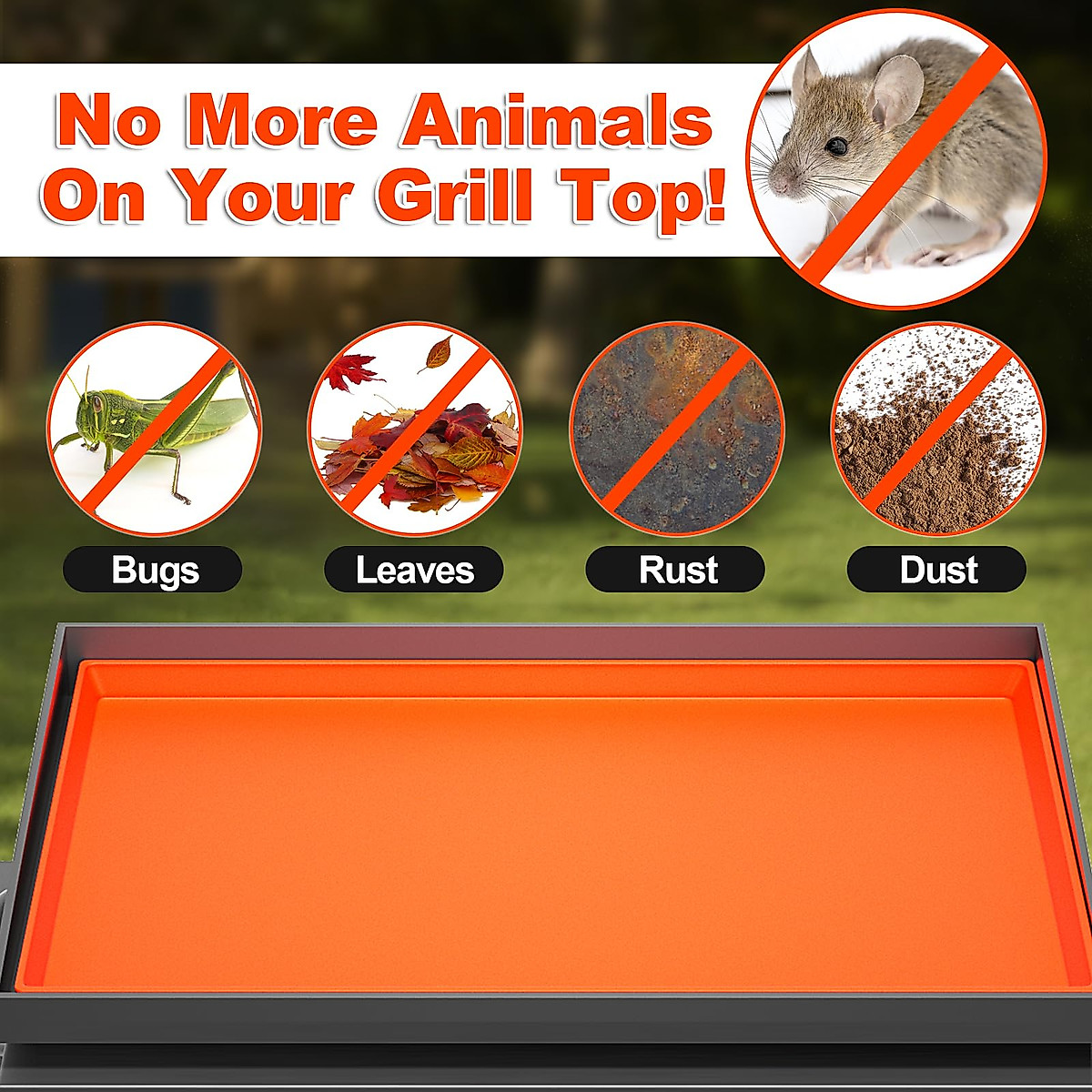 RRW 22" Griddle Mat Silicone for Blackstone, Heavy Duty Food Grade Silicone Griddle Mat Cover Grill, Protect Your Griddle From Rodents, Insects, Debris and Rust, All Season BBQ Grill Mat- Orange