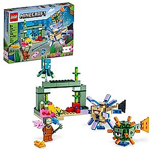 LEGO Minecraft The Guardian Battle Set, 21180 Coral Fish Toy, Gifts for Kids, Boys and Girls Age 8 Plus with Mobs Figures