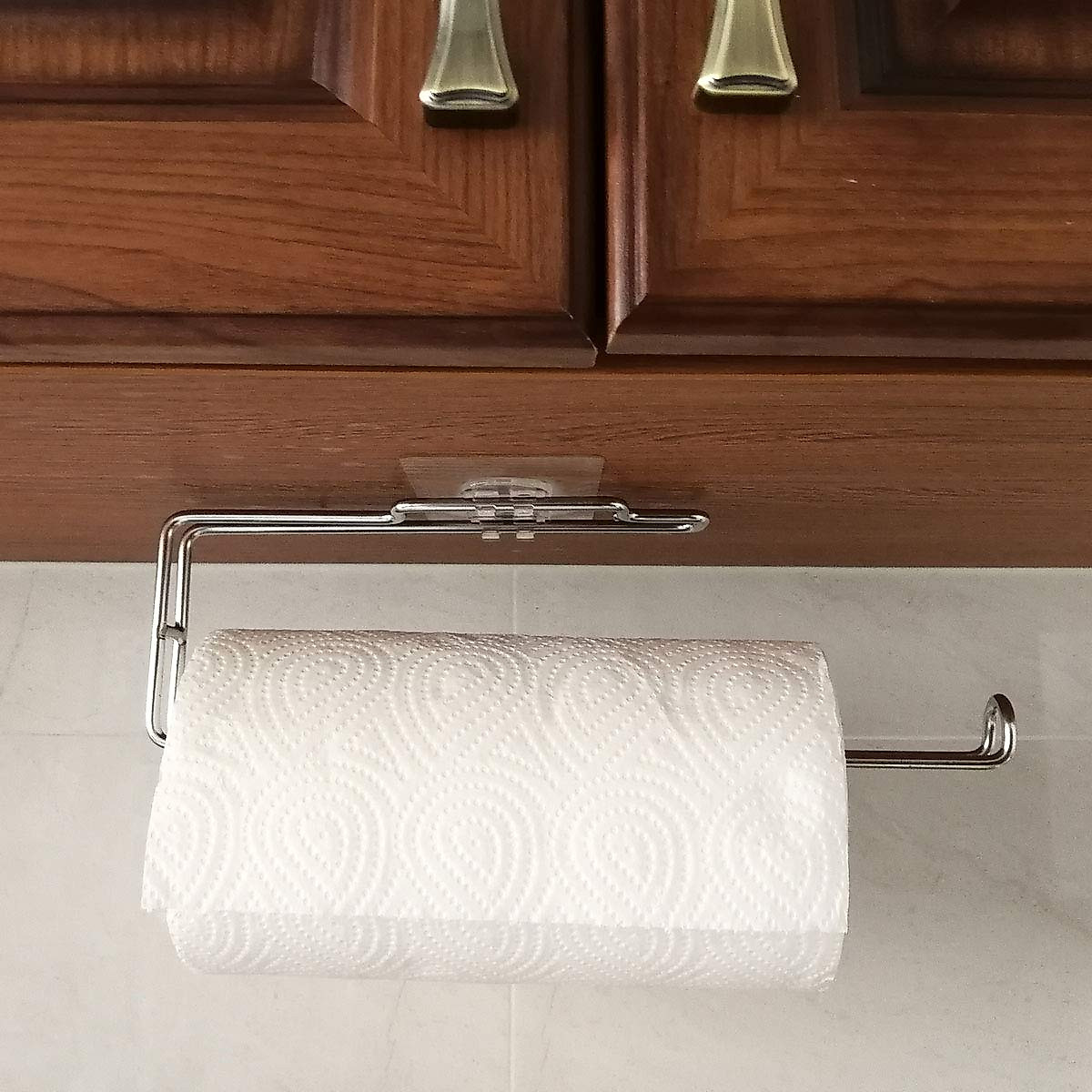 Under Cabinet Paper Towel Holder,ECROCY Paper Towel Rack,Wall Mount and No Drilling - Stainless Steel