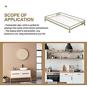 Cabilock Bathroom Organizer Vanity Tray Bathroom Countertop Organizer Sink Dresser Makeup Organizer Cosmetics Holder Spices Rack Bathtub Tray for Tissues Candles Towel Soap Vanity Organizer