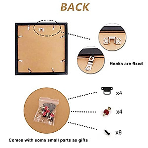 HZSYF Black And White Wall Art - 12x12 Inches Sea And Beach In Sunrise Prints Wooden Framed Pictures Seascape Artwork 4 Panels 12 x 12 Inch