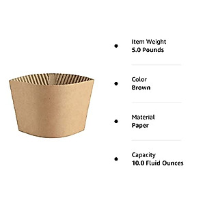 SPRINGPACK Coffee Sleeves - 500 count Disposable Corrugated Hot Cup Sleeves Jackets Holder - Kraft Paper Sleeves Protective Heat Insulation Drinks Insulated Fits 12,16,20,22,24 oz Coffee Cups