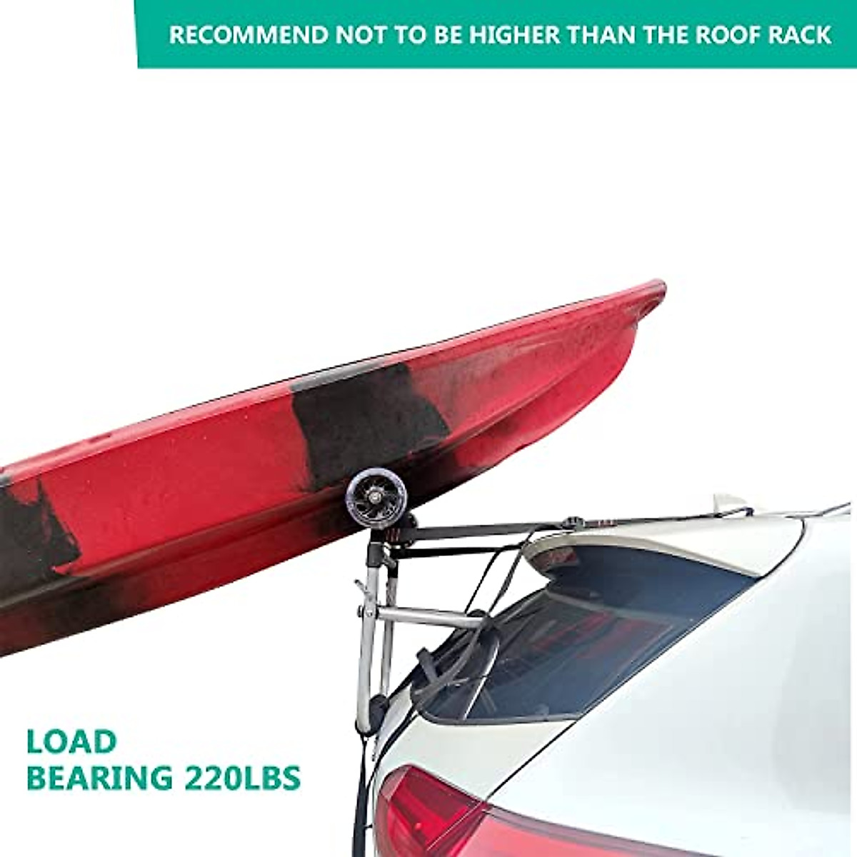 HUIMENG Kayak Roller - Load Assist Prevent Sideslip with Adjustable Tightness and Angle Boat for Mounting Kayaks Canoes to Car TopsCrossbarsRoof Racks or Roof Pads,Load 220lbs, silver