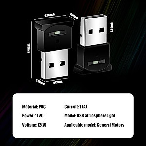 ZKFAR 4 PCS Car USB Multi-Function Ambient Light, DC 8-12V 3258-2SMD RGB High-Brightness Button-Adjustable Night Light, Type with Photosensitive Sensor, Suitable for Most Models (Blue)