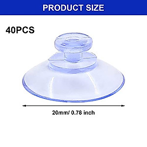Zorfeter 40 Pcs 0.78 Inch Mini Clear Suction Cups Without Hooks Without Holes, Transparent Plastic Sucker Pads for Festival Decoration Wall Glass Home