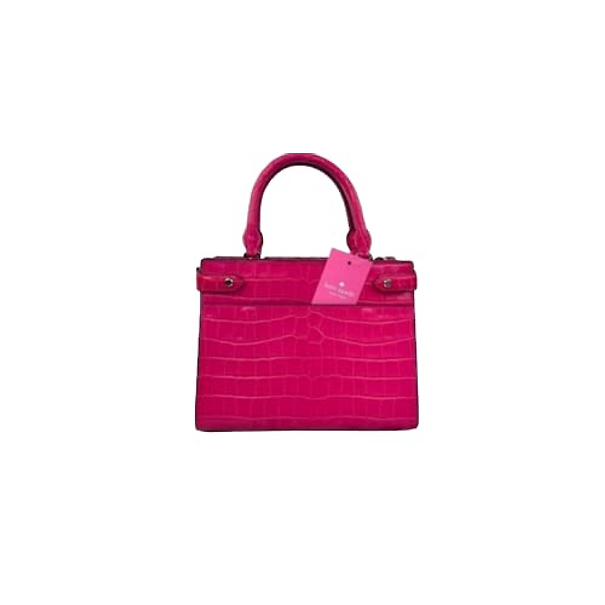 Kate Spade New York Small Staci Satchel Crossbody Shoulder Handled Bag (Pink Croc Embossed)