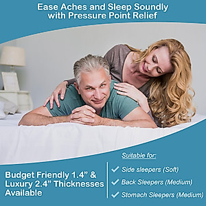 Green Natural Organic Egg Crate Latex Mattress Topper Queen Size - Soft Plush Pillow Top - GOLS Certified Organic Convoluted Latex Foam - Pressure Point Back Pain Relief Sleeps Cool Breathable Bed Pad