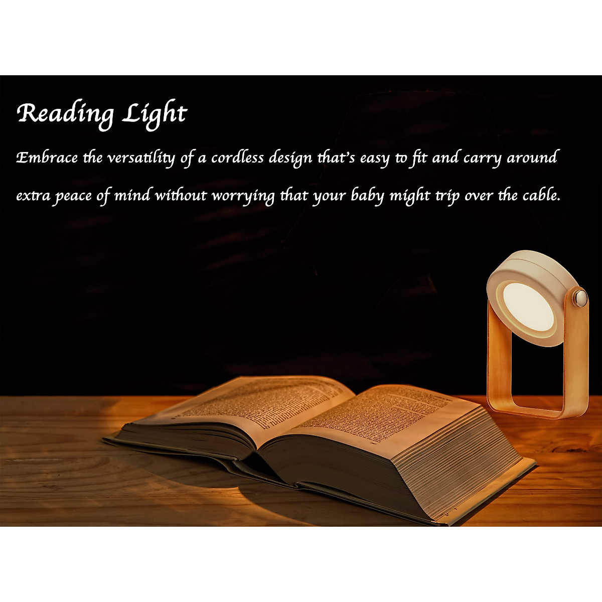 Rechargeable Portable Folding LED Lantern Lamp, WYNK Battery Operated Reading Light Table Lamp Outdoor Lamp Desk Lamp, Dimmable Multifunctional Night Light, Bedside Lamp for Bedroom