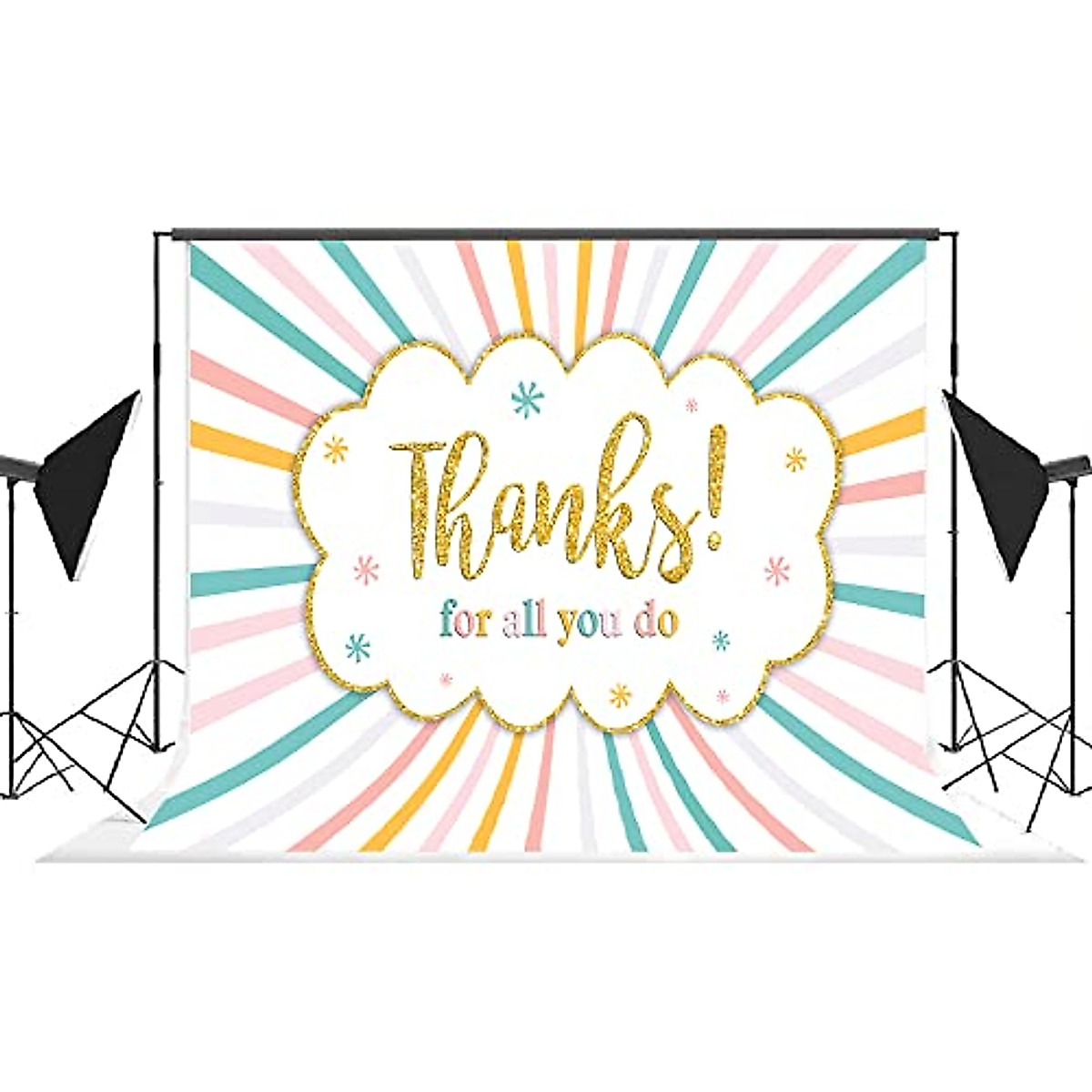 Lofaris Thanks for All You Do Photo Backdrop Thank You Party Background Thanks to Staff Teachers Professors Doctors Photo Banner Happy Retirement National Nurse's Day Party Supplies 7x5ft
