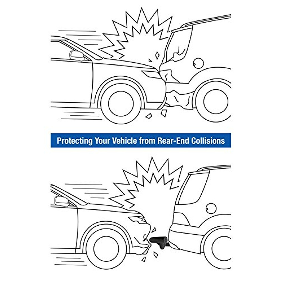 Tyger Auto TG-HS8U81238 Hitch Armor Compatible with Vehicles with 2" Hitch Receiver | Textured Black | Hitch Step | Rear Bumper Guard Protector | with Pin Lock and Stabilizer