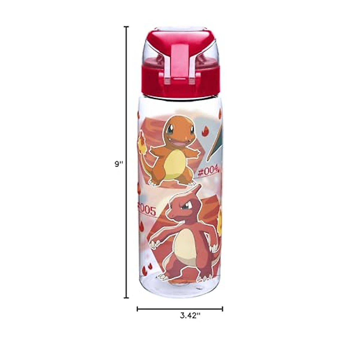 Zak Designs Zak Designs Pokemon Reusable Tritan Plastic Water Bottle with Flip Top Cap, Single, Pokemon-K951