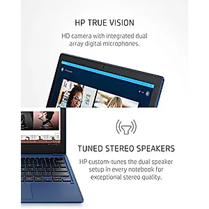 HP Chromebook 11-inch Laptop - MediaTek - MT8183 - 4 GB RAM - 32 GB eMMC Storage - 11.6-inch HD Display - with Chrome OS™ - (11a-na0030nr, 2020 model, Indigo Blue)