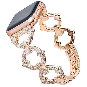 LETOID Band Compatible with Apple Watch Band 38mm 40mm 41mm 42mm 44mm 45mm 49mm, Jewelry Metal Strap with Bling Diamond Rhinestone Bracelet Wristband for iWatch Series 9 8 7 6 5 4 3 2 1 SE