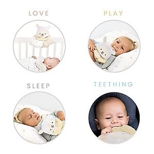 Lulyboo Lovey Baby Sleep Soother, Plush Security Blanket Teether with Music, White Noise and Vibration Machine, Attaches to Cribs, Llama