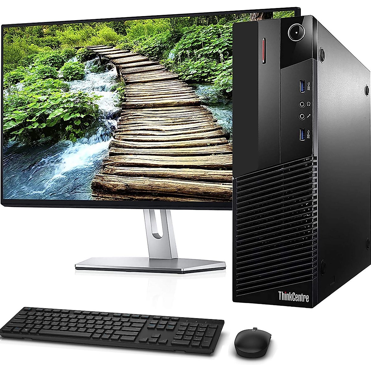 Lenovo M93P SFF Computer Desktop PC, Intel Core i5 3.2GHz Processor, 16GB Ram, 128GB M.2 SSD, 2TB HDD, Wireless Keyboard & Mouse, WiFi | Bluetooth, New 23.8" FHD LED Monitor, Win 10 Pro (Renewed)