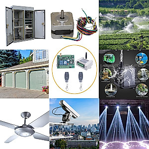 12V 24V 36V 2CH Universal Garage Door Remote Switch 433Mhz Wide Range Motor Forward and Reverse, 2 Channel Wireless Switch Garage Door keypad Universal Wireless (2X Control 433MHz)