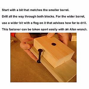 cSeao 10-Pack M6 x 15mm Black Countersunk Socket Cap Bolts Barrel Nuts Kit for Furniture Chairs Bed Crib