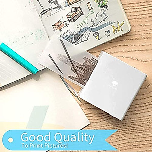 Phomemo M03 Green Photo Printer- Bluetooth Thermal Photo Printer with 6 Roll 2 Inch White/Transparent/Semi-Transparent Thermal Paper, Compatible with iOS + Android for Photos, Journalist, Work, Plan