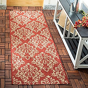 SAFAVIEH Courtyard Collection 2' x 3'7" Black/Cream CY6930 Indoor/ Outdoor Waterproof Easy-Cleaning Patio Backyard Mudroom Accent-Rug