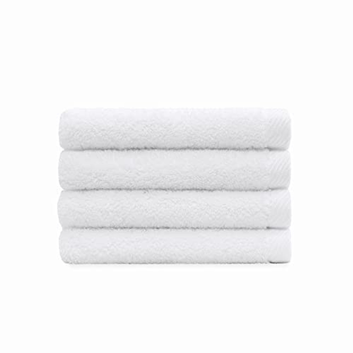 Standard Textile Vidori Hotel Towels Premium, Quick Drying and Highly Absorbent, White, Washcloth - Set of 4