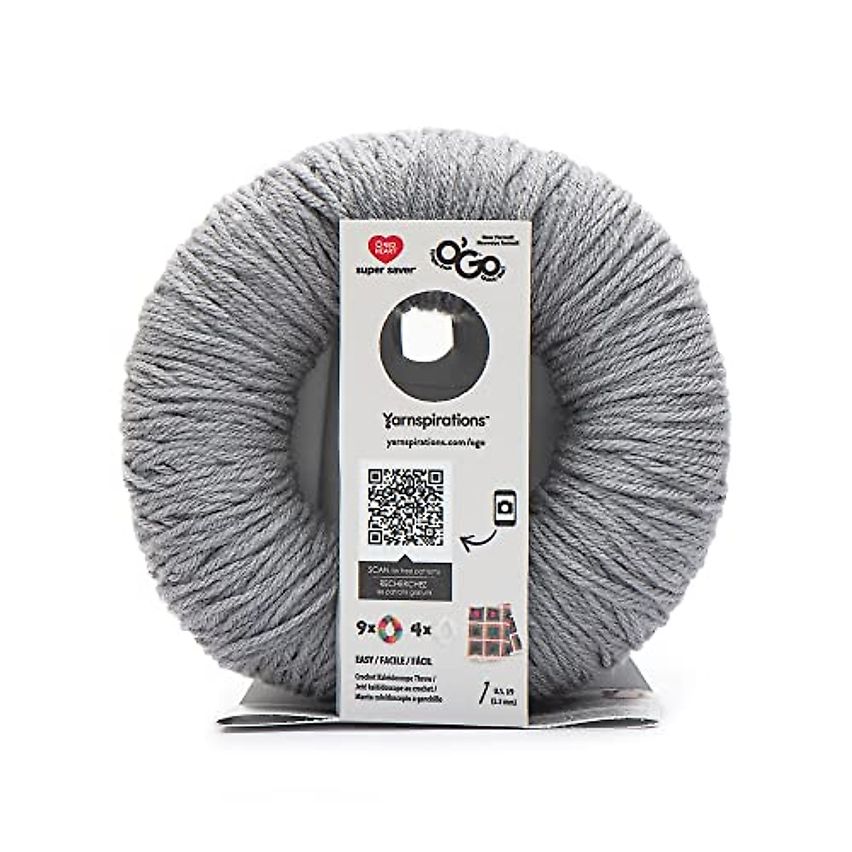Red Heart Super Saver O'Go Yarn (198g/7 oz), Dusty Gray