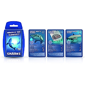 Top Trumps Sharks Classics Card Game, learn about Great White Sharks, Tiger Sharks and Hammerheads in this educational pack, gift and toy for boys and girls aged 6 plus