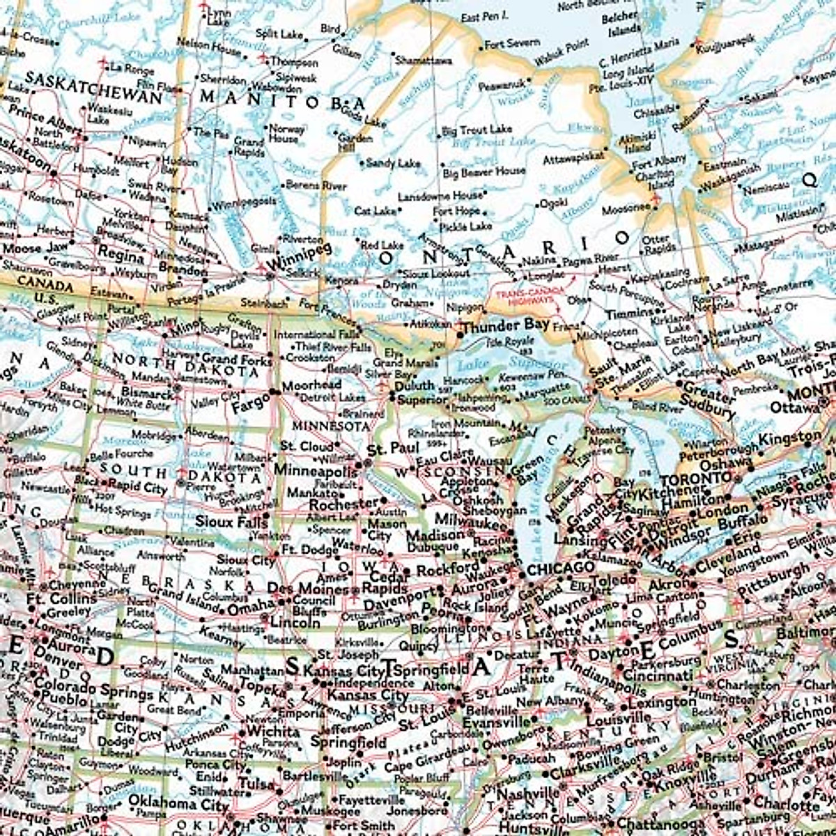 National Geographic Maps: North America Political Wall Map - Compact - 21.5 x 16.25 inches - Front Lamination