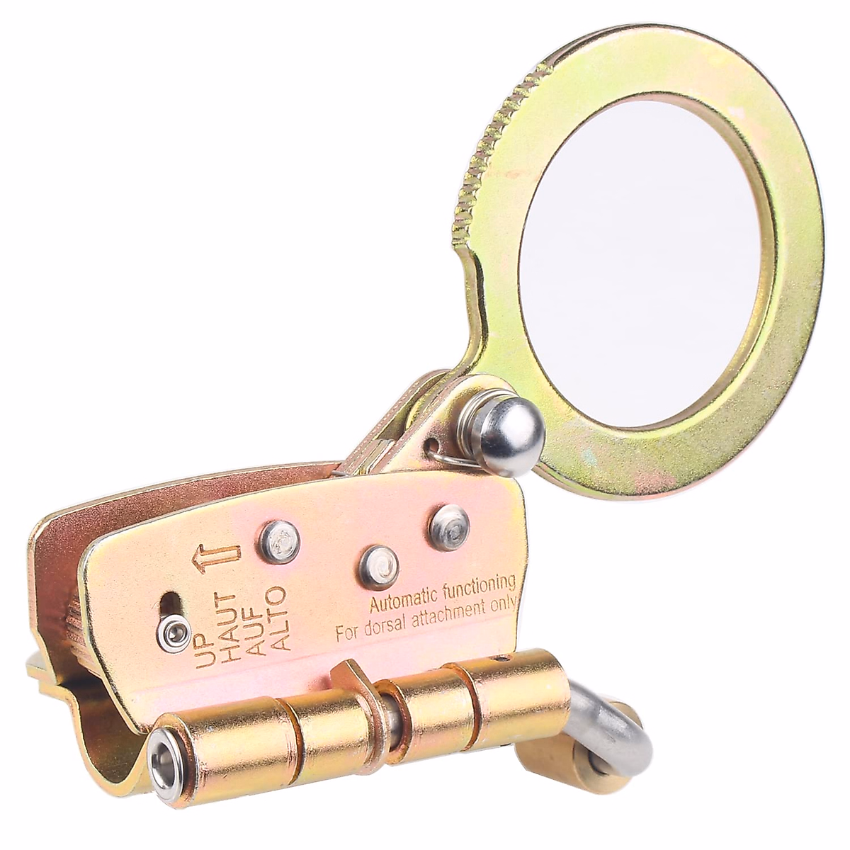 FHFallArrest Fall Protection Rope Grab with Anti-Panic Feature, Auto-Trail Double Locking Rope Grabs Fall Arrester, Used with 5/8” Lifeline Rope, for Construction, Climbing, Comply to ANSI/OSHA