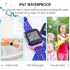 cjc 4G Kids Smartwatch, Smart Watch for Kids, IP67 Waterproof Watches with GPS Tracker, 2 Way Call Camera Voice & Video Call SOS Alerts Pedometer WiFi Wrist Watch, 3-12 Years Boys Girls