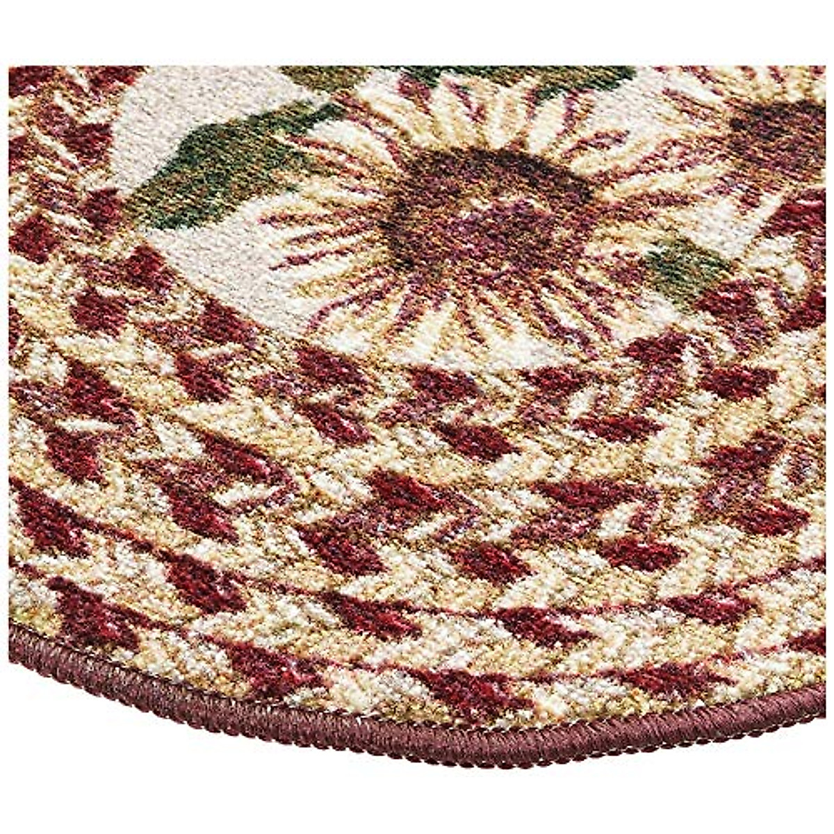 Brumlow Mills Sunflower Braided Pattern Rustic Floral Area Rug for Kitchen, Entryway, Bathroom Mat and Home Décor, 20" x 44"