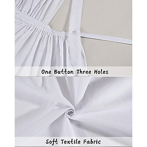 CR ROLECOS White Vintage Maid Ruffle Apron for Women Colonial Pioneer Peasant Apron Pinafore Adjustable Kitchen Gift L